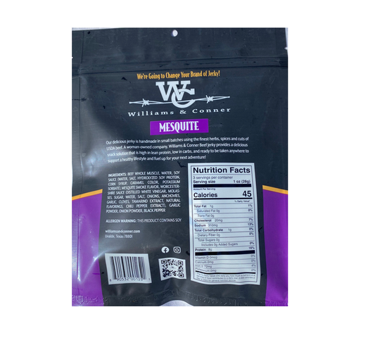Williams & Conner Beef Jerky - Small Business, Low Carb, Protein Snack